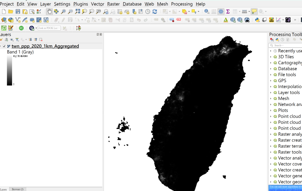 7.QGIS中計算世界任何地區的人口(Population Calculated) - 地學網站