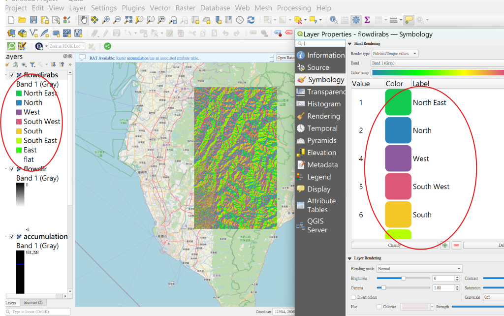 13.Styling flow directions Map in SAGA and GRASS - 地學網站